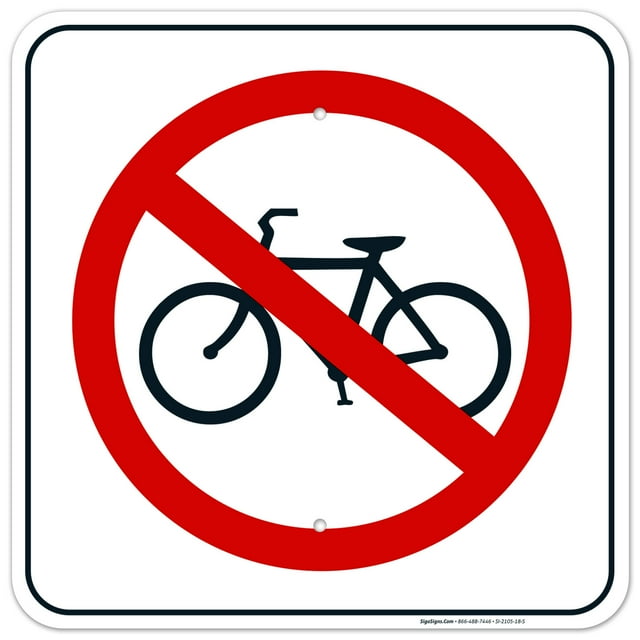 No Bikes Sign, No Bike Symbol Sign, - Walmart.com