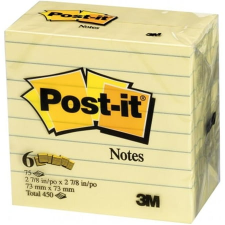 3m 5444 6 Count 3 in. X 3 in. Yellow Sticky note Notes - Walmart.ca