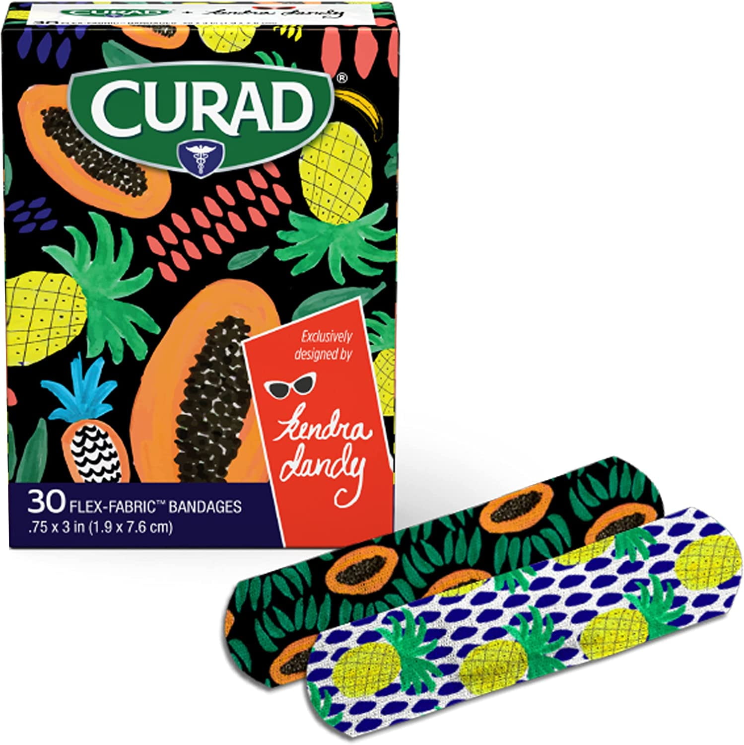 Curad Kendra Dandy Designer Bandages, 2 Colorful Patterns, Pineapples ...