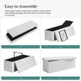 Songmics 43 Folding Storage Ottoman Bench White Ottoman With Storage