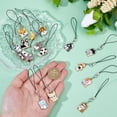 16Pcs Alloy Enamel Mobile Straps Cartoon Animals Mixed Color 93~95mm ...