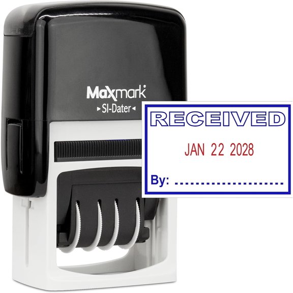 MaxMark Large Date Stamp with FAXED Self Inking Date Stamp, Large Size ...