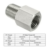 Uxcell 1/4 PT Male to 1/4 PT Female Stainless Steel Pipe Fitting Reducing Hex Bushing - Walmart.com