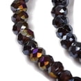 Baking Electroplate Glass Beads Strands AB Color Faceted Rondelle Black ...