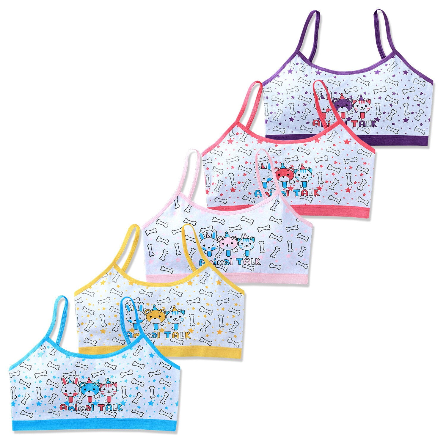 Girls Training Bras Young Girl Bra Cotton Teenage Underwear for Kids ...