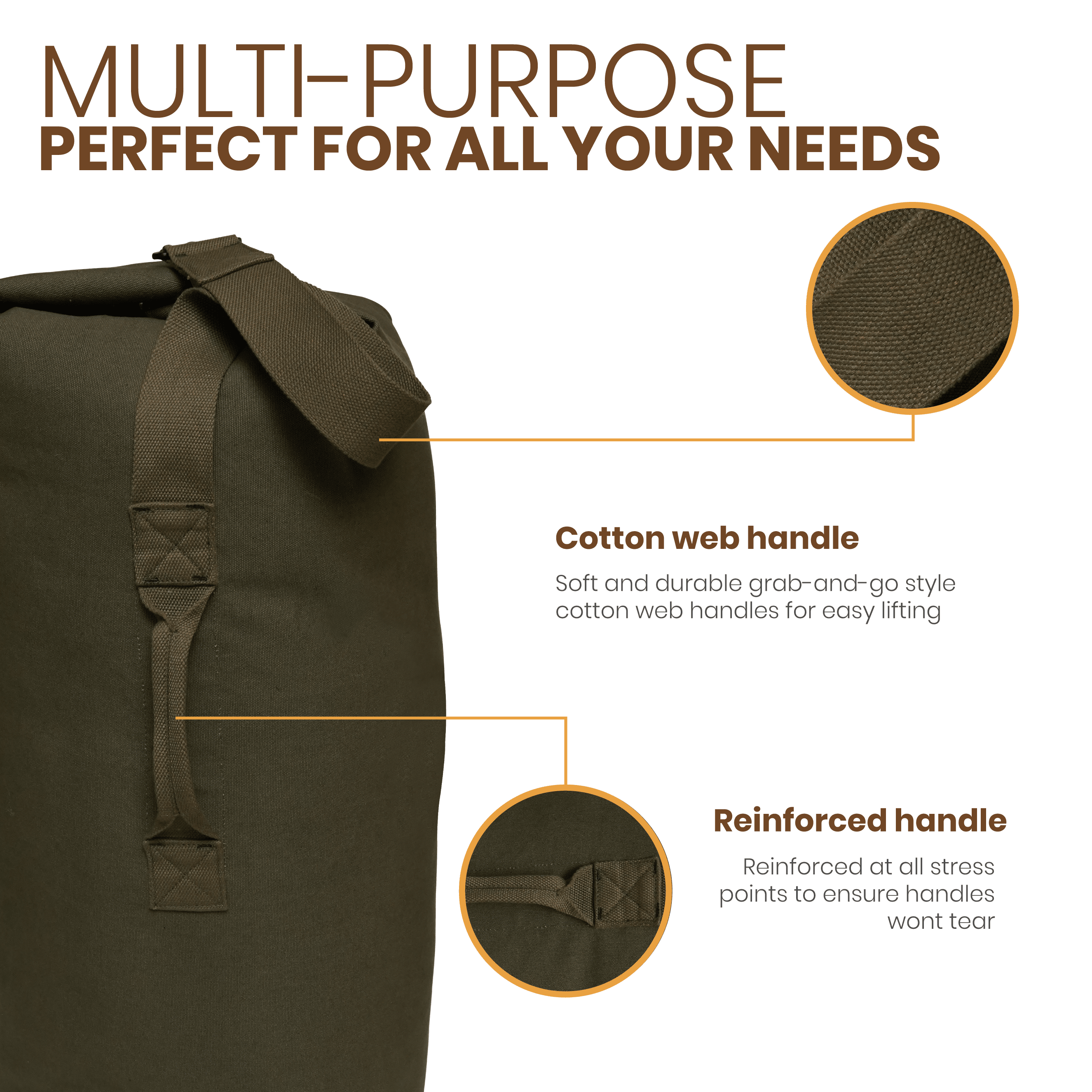 Buy White Duck Outdoors Hoplite Heavyweight Top Load Canvas Duffel Bag ...