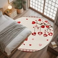 3.3ft Round Rug, Love-Tree-Bird, Non-Skid Rubber Backing Large Area ...