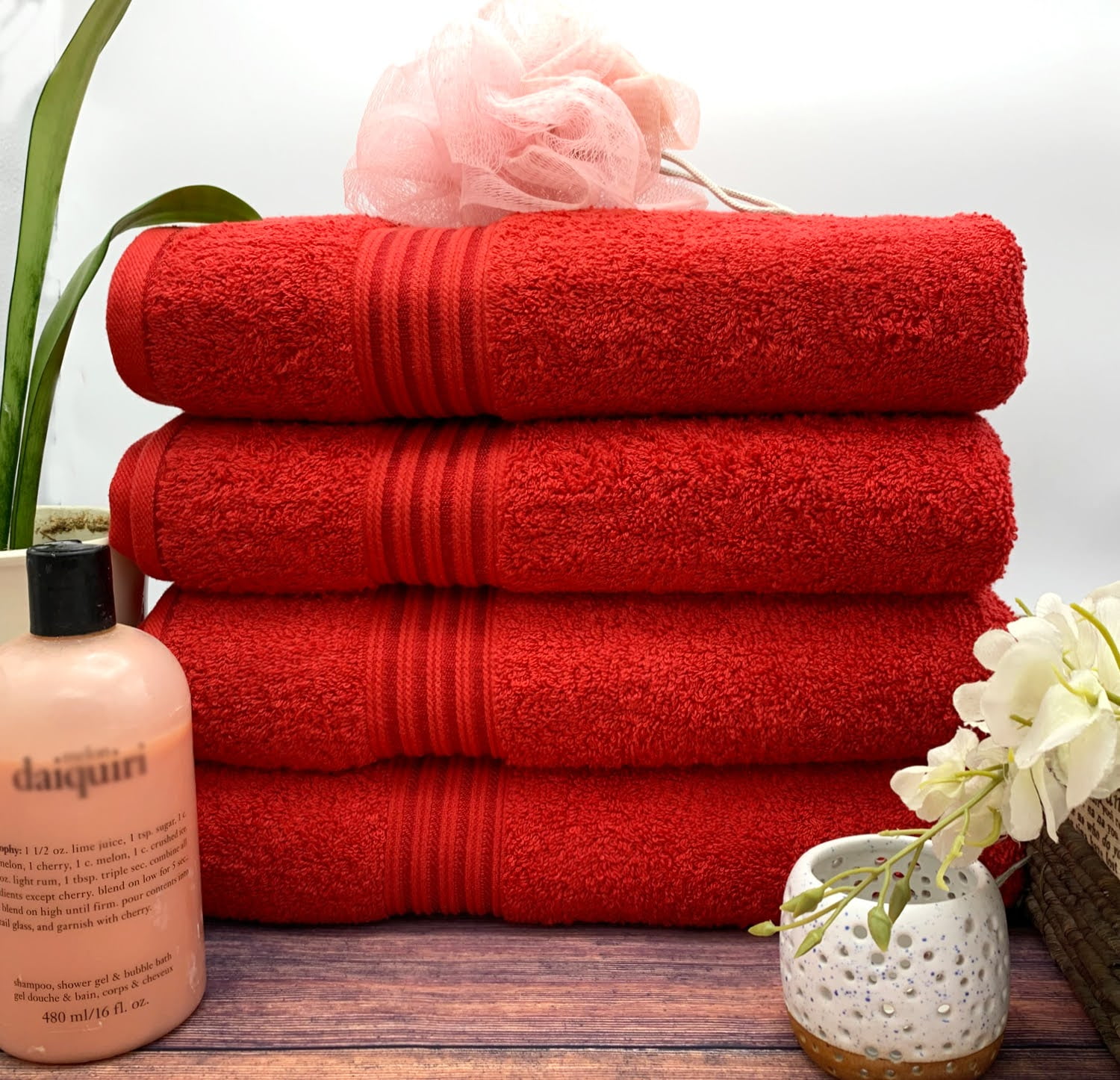 Hurbane Home Highly Absorbent 4 Piece Bath Towel Set Durable Quality