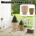 Faux Rattan Plant Pot, Rattan Wicker Urn Planter Set of 2 for Garden ...