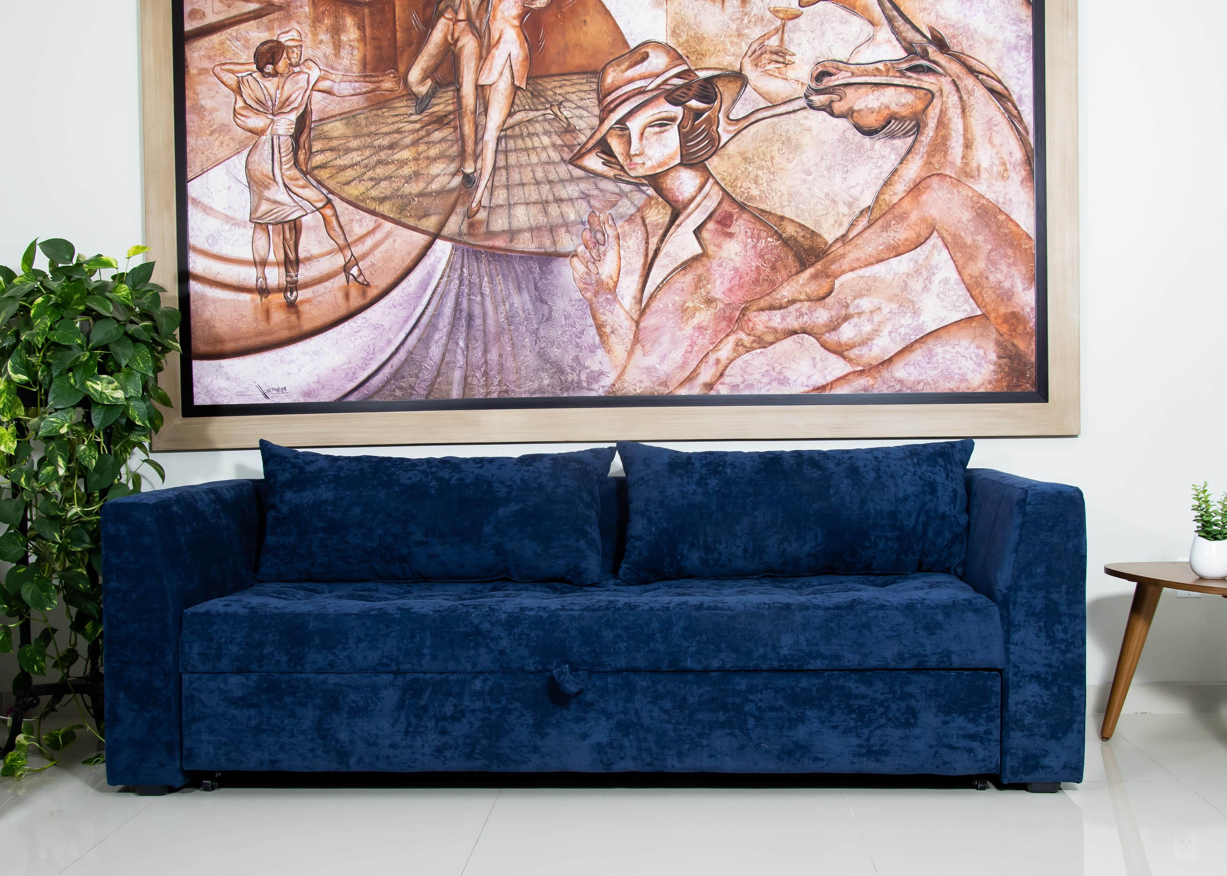 Sofá cama Tiffany con Cama Oculta M Y E Muebles Tiffany 3 Plazas Azul | Walmart en línea