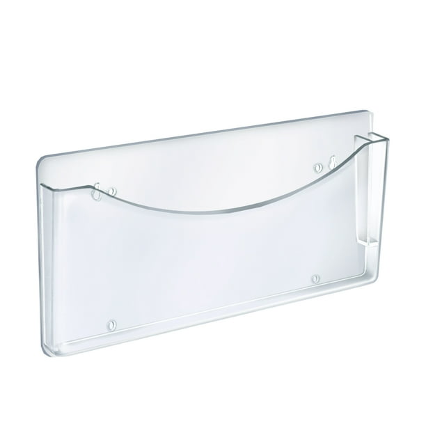Azar Displays 250000 Clear Plastic Wall Mount File Holder with Pen ...