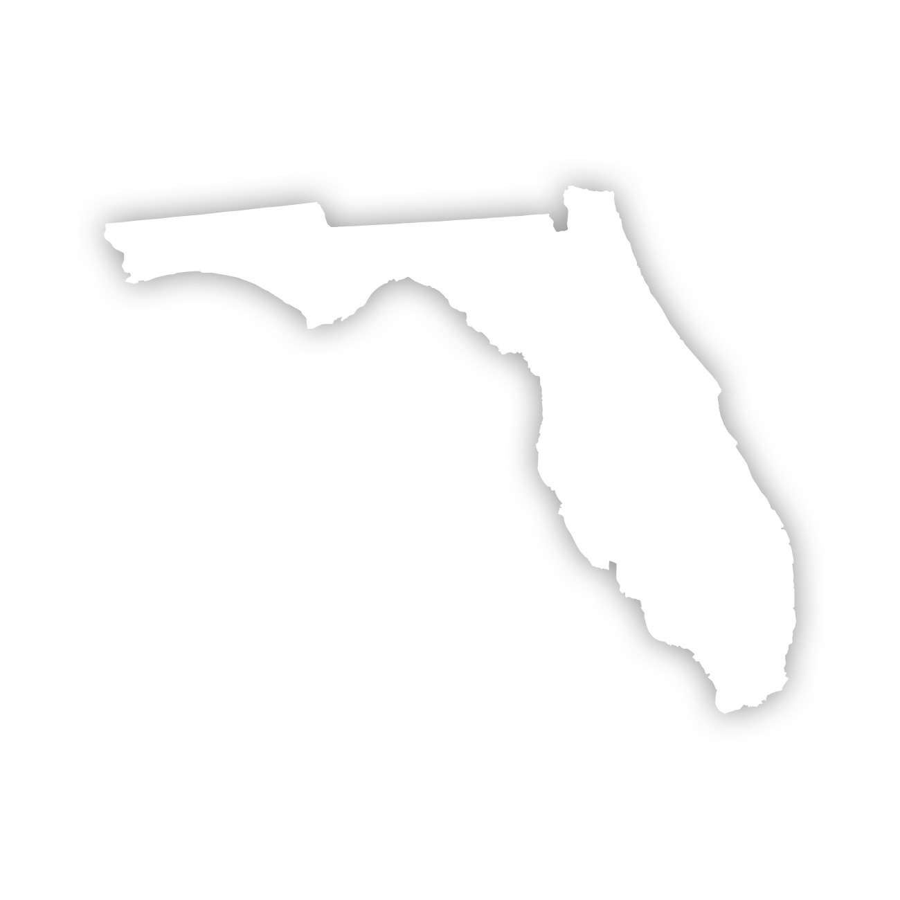 Florida Shaped Sticker Decal Die Cut - Self Adhesive Vinyl ...