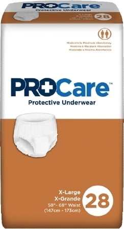 ProCare Underwear Double Push Pull On X-Large, Moderate Absorbency-Case ...