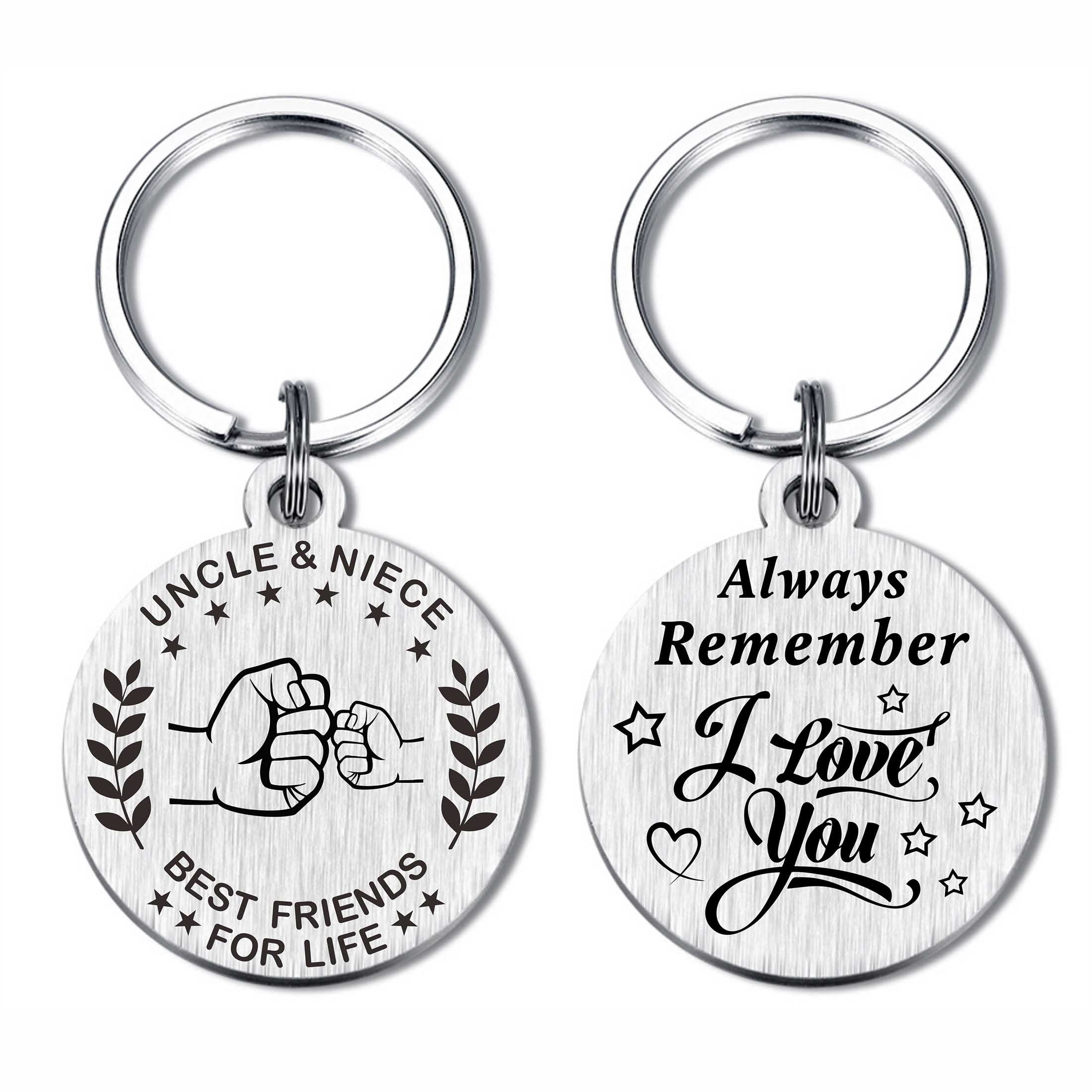 FALOGIJE Uncle Fathers Day Keychain Gifts from Niece, Remember I Love ...