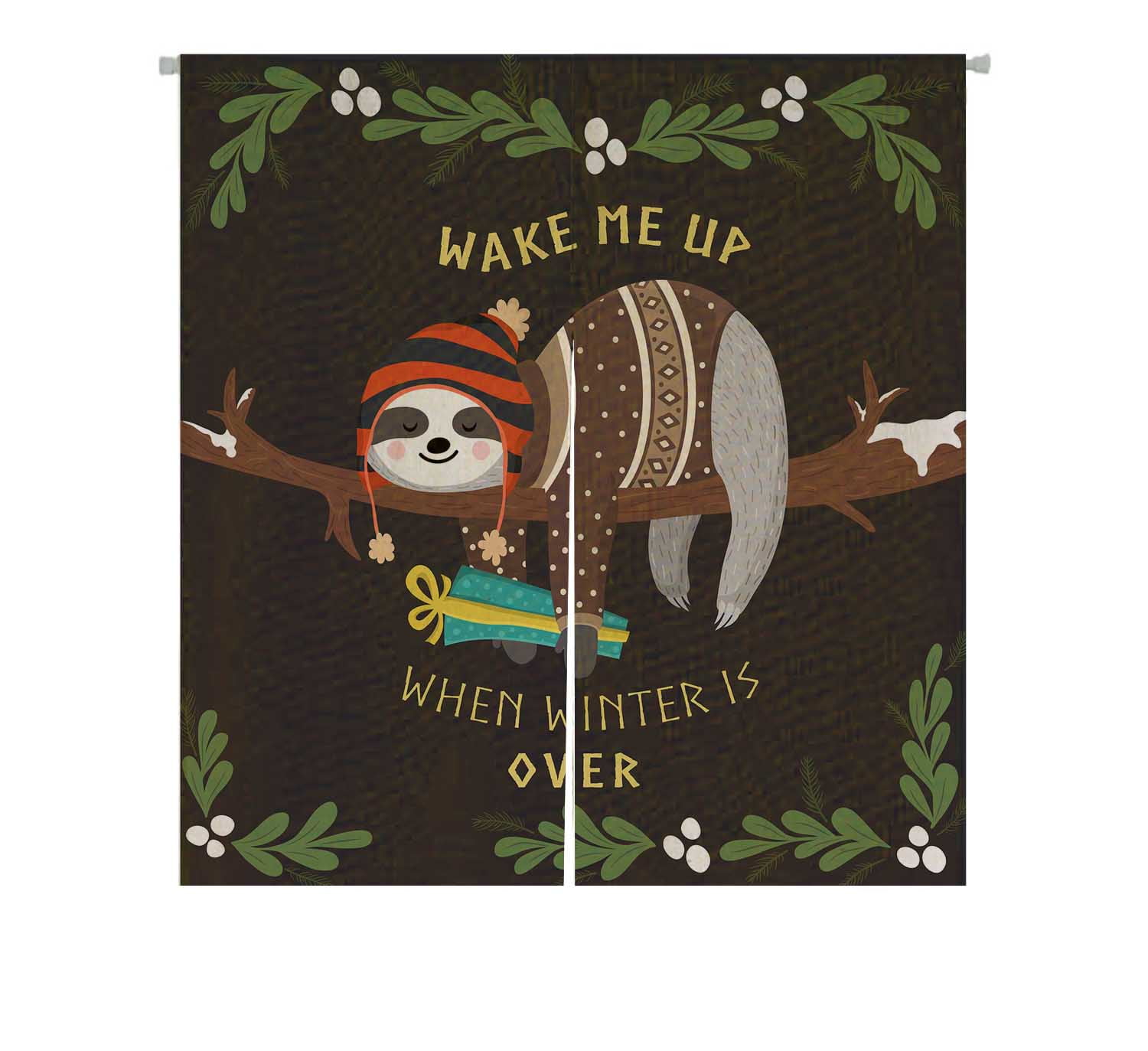 PKQWTM Cute Baby Sloths Door Curtain Window Cover Home Decor Hanging ...