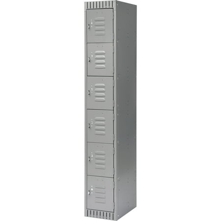 Lockers, 6 -tier, 12" x 18" x 72", Steel, Grey, Knocked Down | Walmart ...