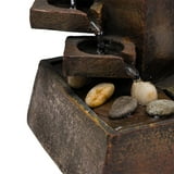 Alpine Corporation 11" Tiered Stone Indoor / Outdoor Tabletop Fountain ...