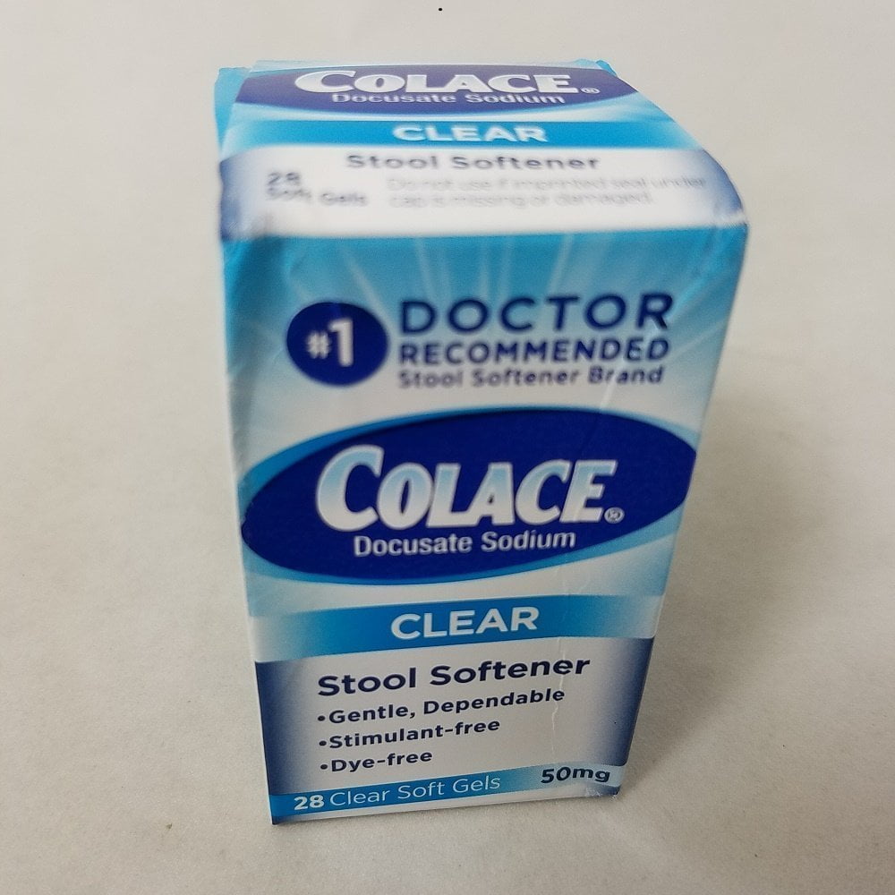 Colace Clear Docusate Sodium Stool Softener 50mg, 28 Count Per Box 2 ...