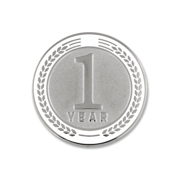 PinMart's 1 Year of Service Award Employee Recognition Gift Lapel Pin ...
