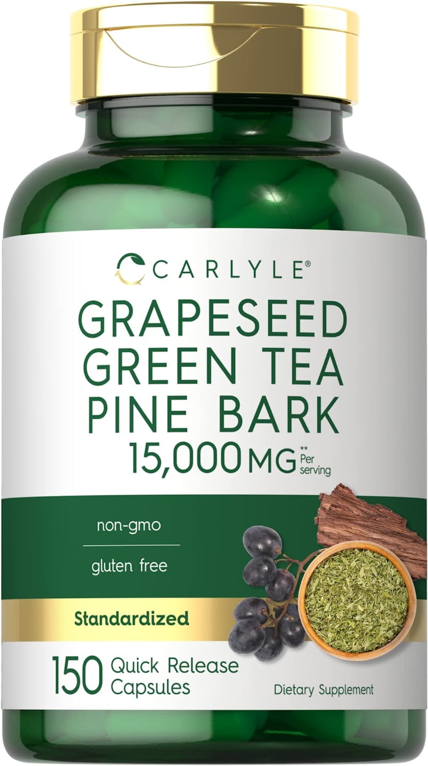 Grapeseed, Green Tea, Pine Bark Compex | 15,000mg | 150 Capsules | by ...