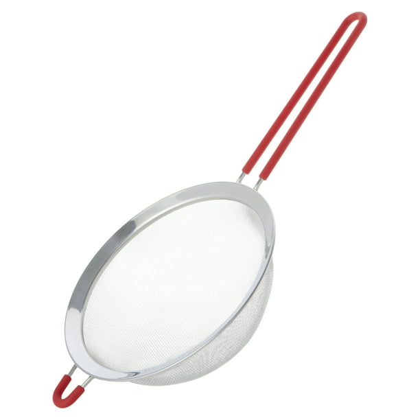 Mainstays 8" Stainless Steel Fine Mesh Strainer Basket, Red - Walmart.com