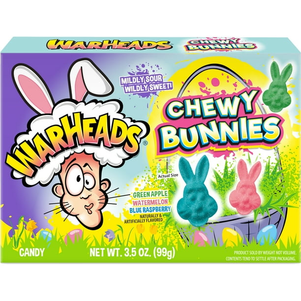 Warheads Sour Chewy Bunnies Easter Candy, 3.5oz. Theater Box - Walmart.com