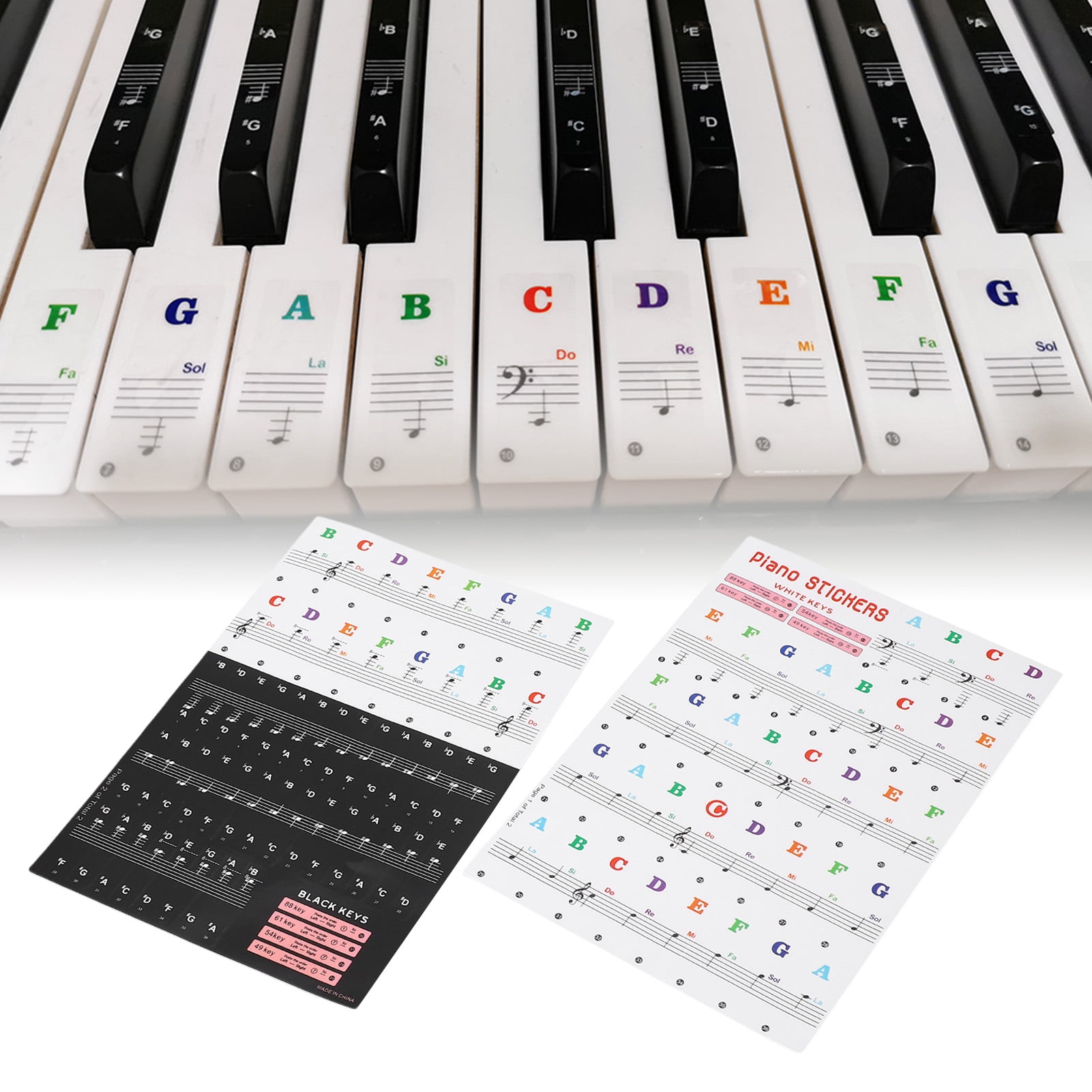 Letras De Piano, Autoadhesivas Extraíbles, Fáciles De Limpiar, Letras ...