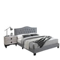 LHYY European style 1pc Full Size Bed Velvet Fabric Middle Support Legs ...