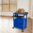 Adjustable Height Blue Metal A/V Cart With Pullout Keyboard Tray And ...