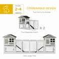 "Pawhut Wooden Rabbit Hutch, 102"" 2 in 1 Cage with Double House ...