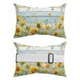1PCS Outdoor Pillow for Chaise Lounge Chair Rustic Sunflower Leaf Plant ...