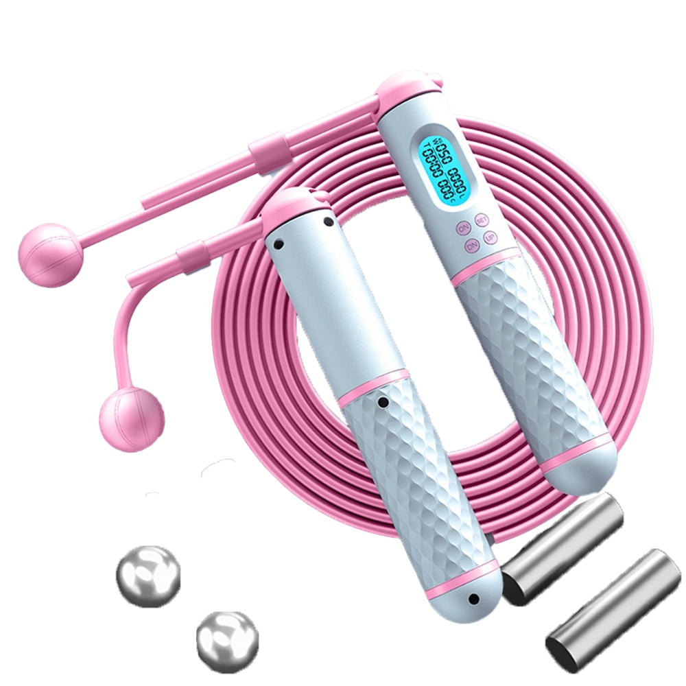 Skipping Rope with Counter - Heavy Handles,Adjustable Length - Cordless ...