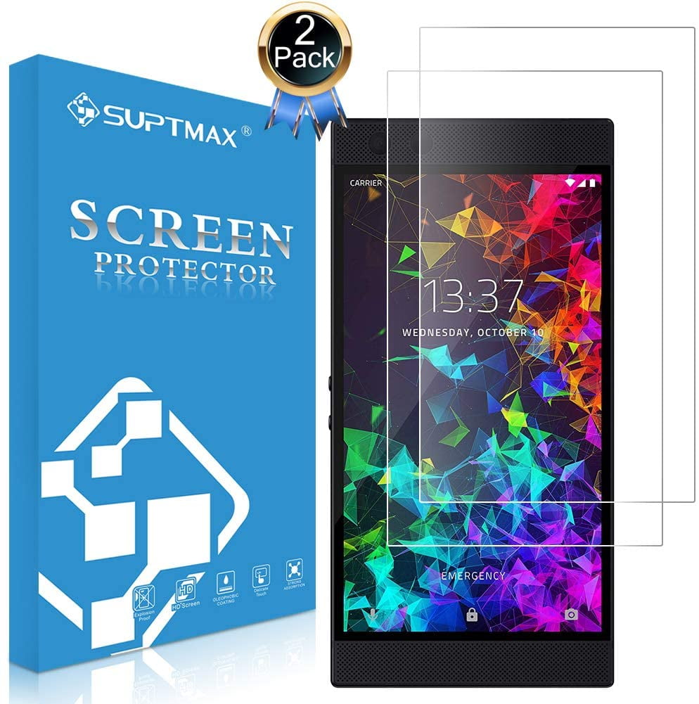 SUPTMAX Razer Phone 2 Screen Protector Glass [Full Coverage] [Ultra ...