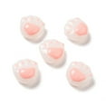 10 pc Opaque Glass Beads Hand Drawn Beads Cat Claw Print Pink 14.5x14 ...