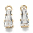 10 pc Brass Clear Cubic Zirconia Charms Long-Lasting Plated Trapezoid ...