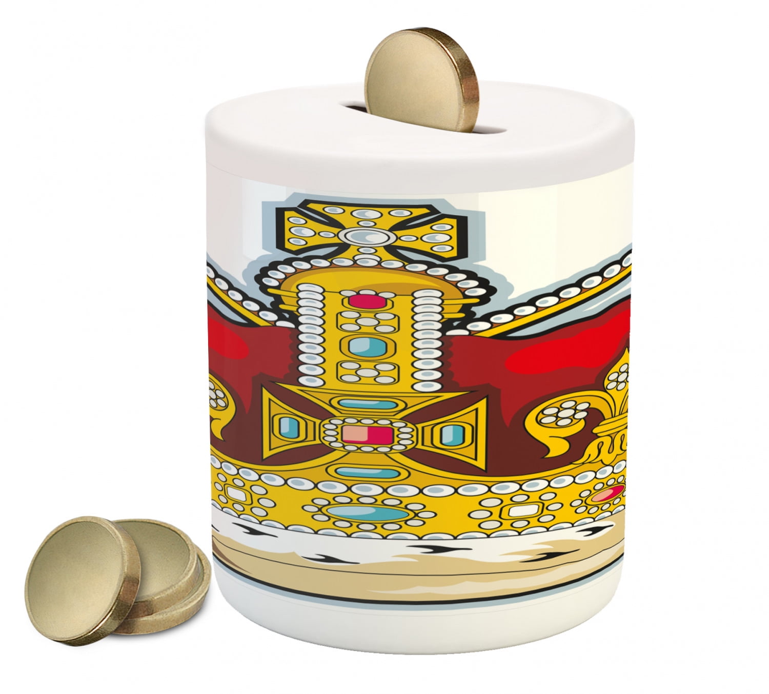 Heraldry Piggy Bank, Medieval British Crown with Middle Age Inspired ...