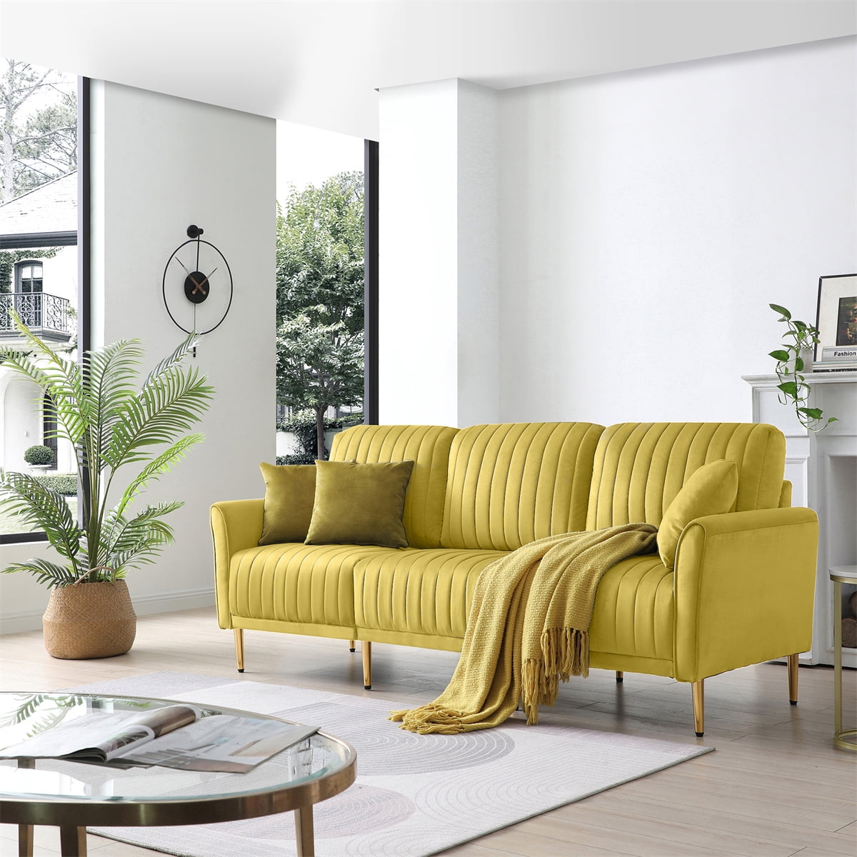 ARCTICSCORPION Living Room Sofa with Armrest, Mid-Century 3-Seat Sofa ...