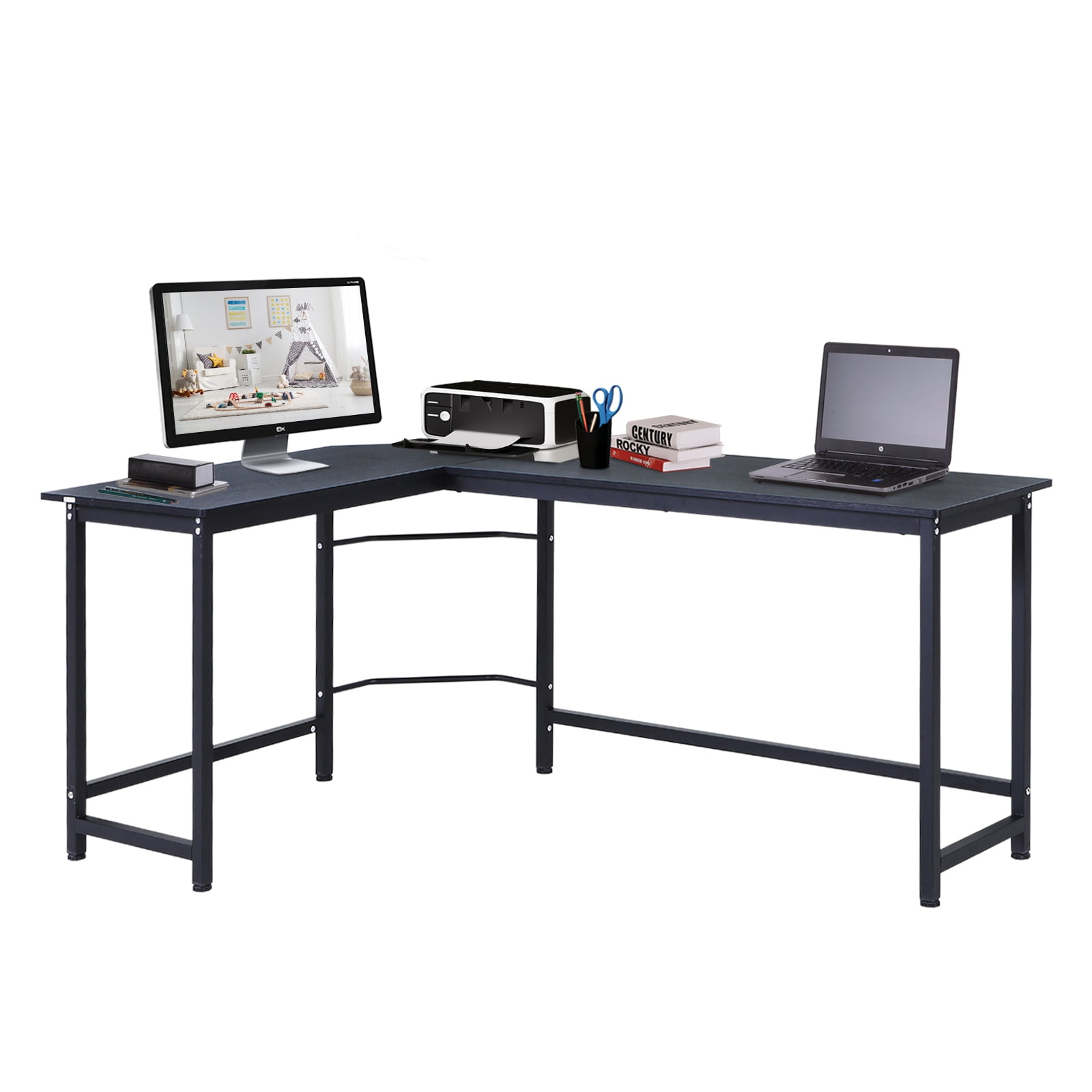 Vinsetto 66 Inch L-Shaped Computer Desk Large Size Corner Table PC ...
