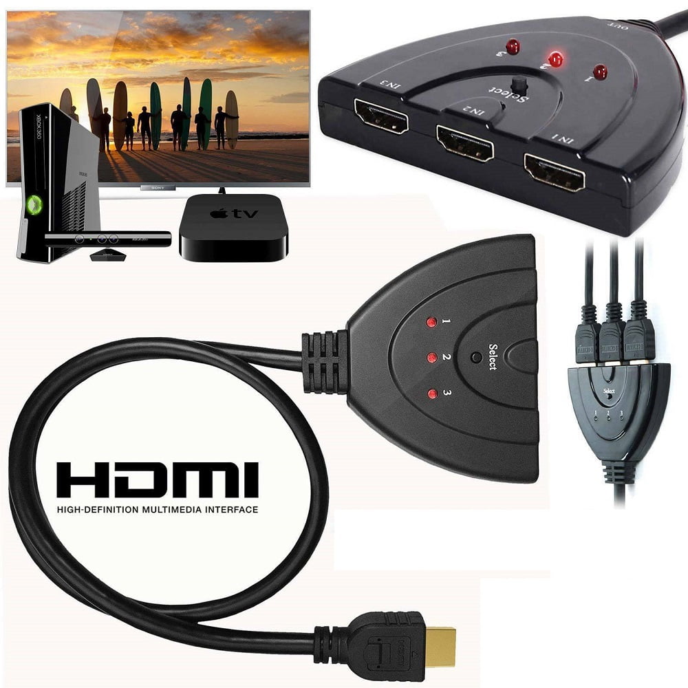 HDMI Port Switch Switcher Splitter Cable Selector HUB Box HDTV 1080P ...
