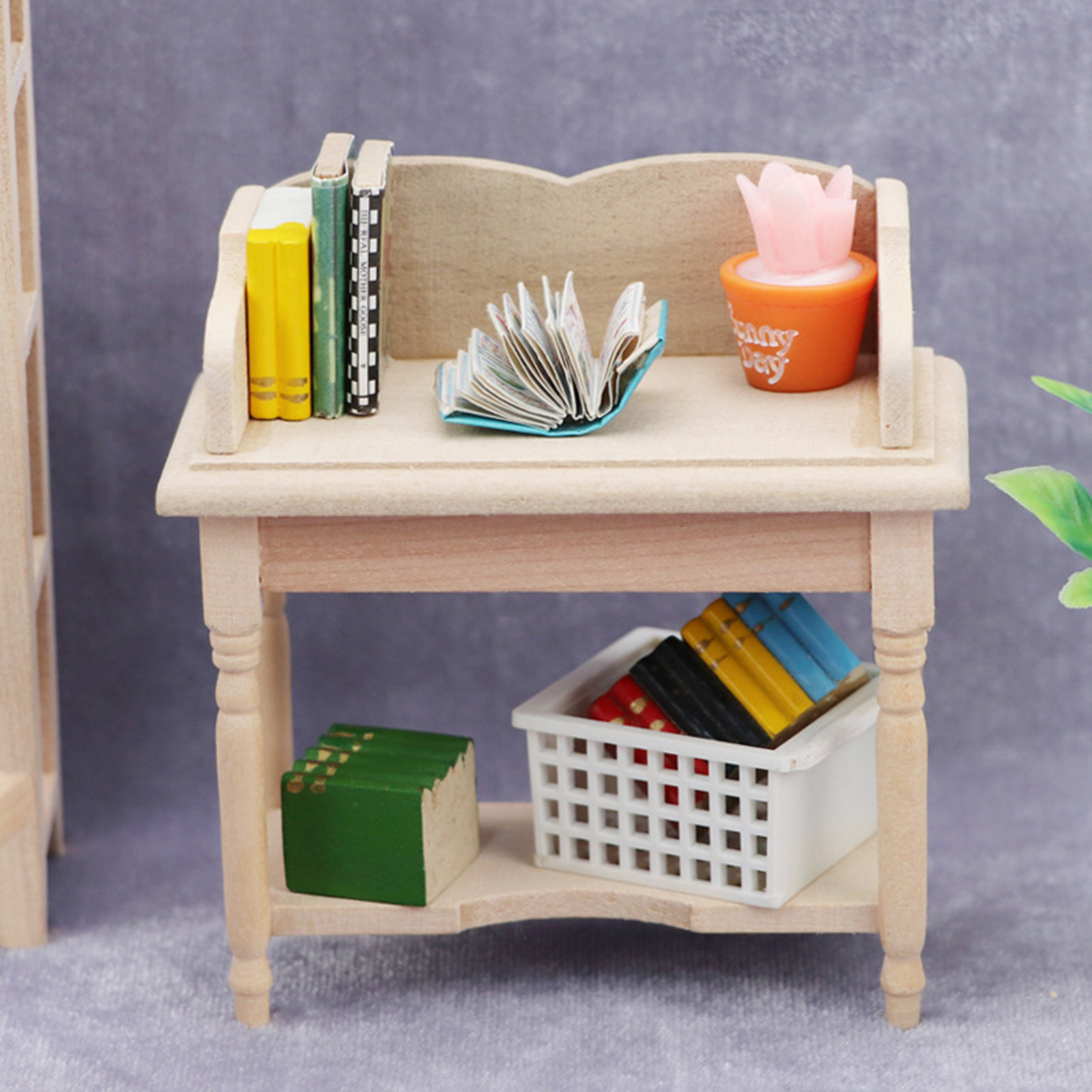 Hesroicy Dollhouse Desk Table High Simulation Decoration 1/12 Scale ...