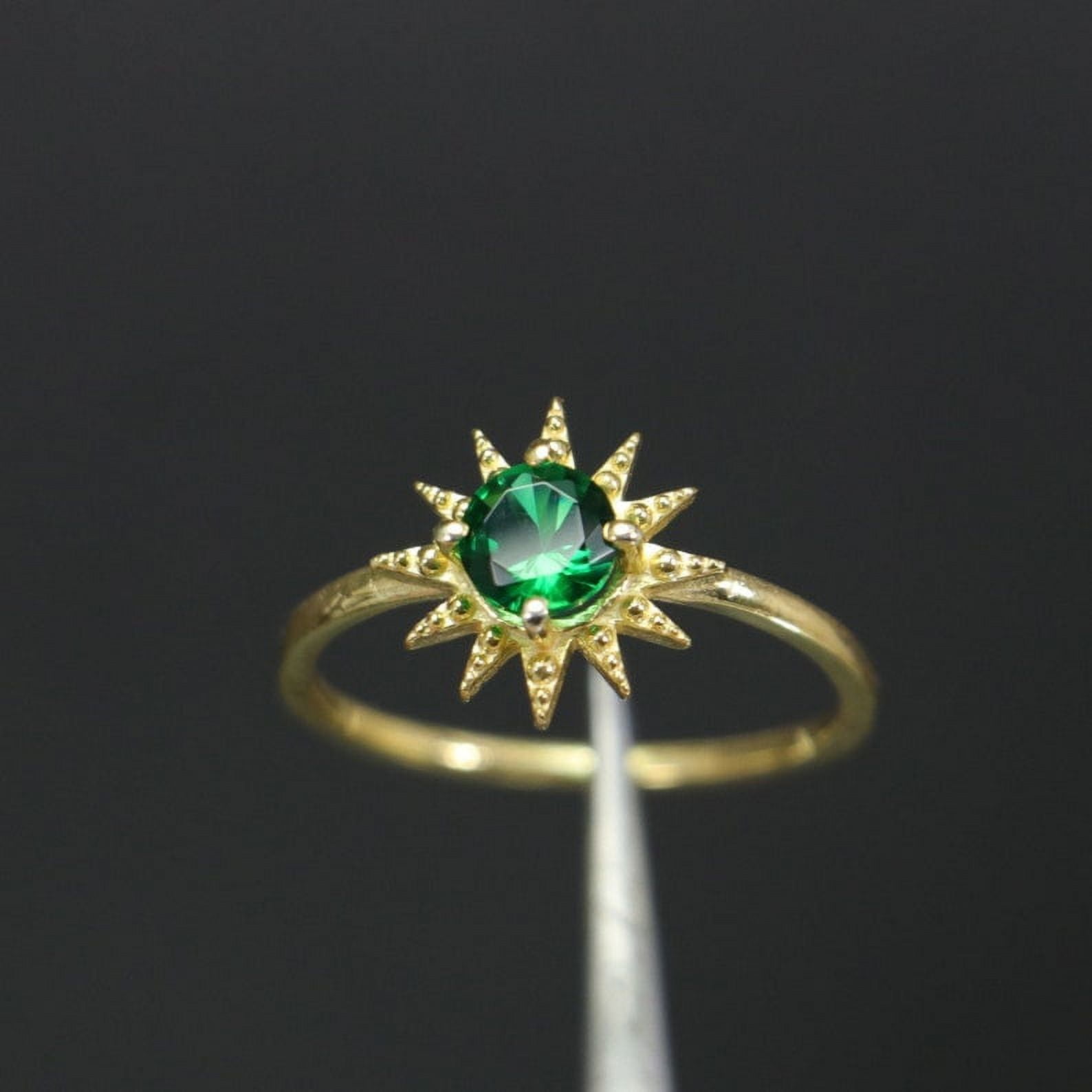 Click here for Khushi Gems Emerald Ring Gold Plated 925 Silver Ri... prices