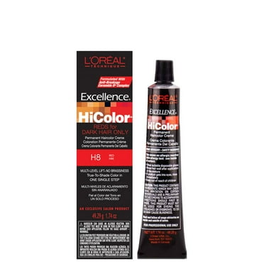 L'Oreal Excellence HiColor Red 1.2 oz - Permanent Creme for Dark Hair ...