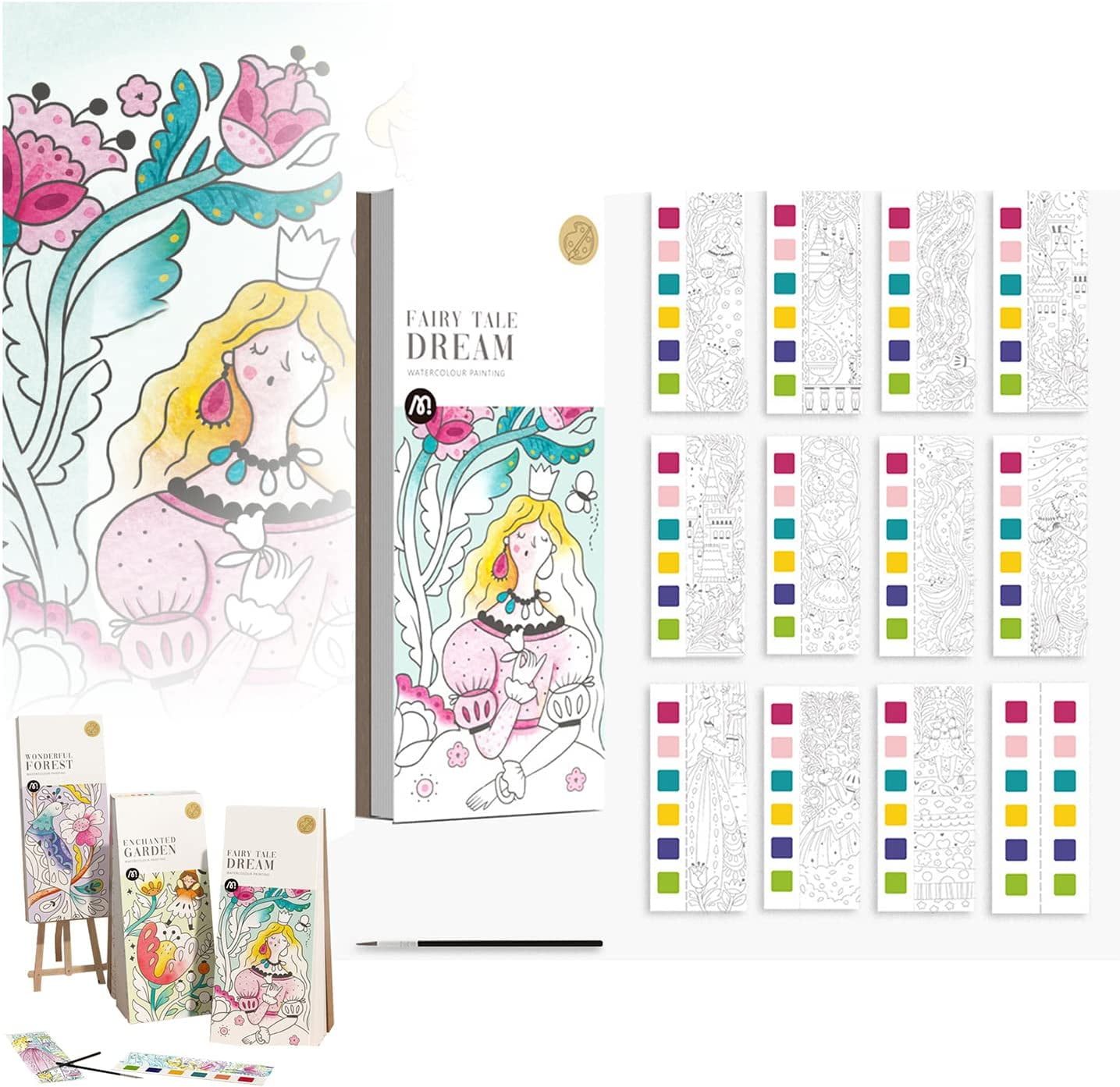 Pocket Watercolor Painting Book Set, DIY Making Art Toy Supplies Paint ...