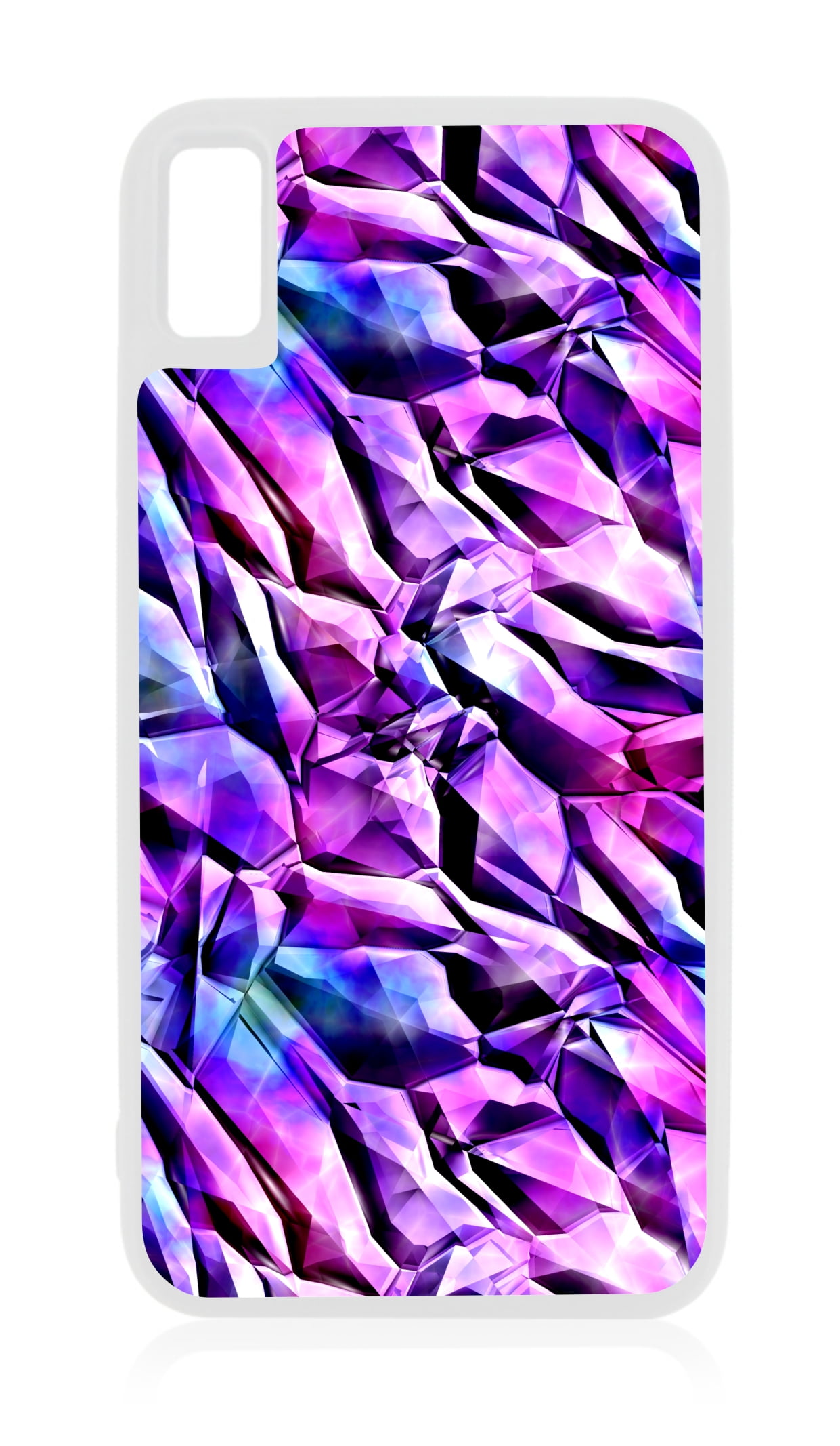 Gradient Shards Print Design IPhone XR Girl Cases White Rubber Case For gradient-shards-print-design-iphone-xr-girl-cases-white-rubber-case-for