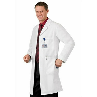 Men's Classic Length Lab Coat, White - Walmart.com