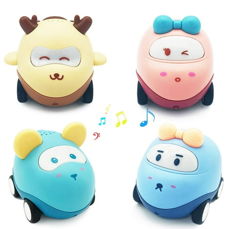 1 Year Old Boy gifts, Toddler car Toy Set of 4 cartoon Friction Powered ...
