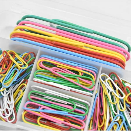 Paper Clip Stationar Set 250 Pc Coloured Paper Clip Pla tic-Coated ...