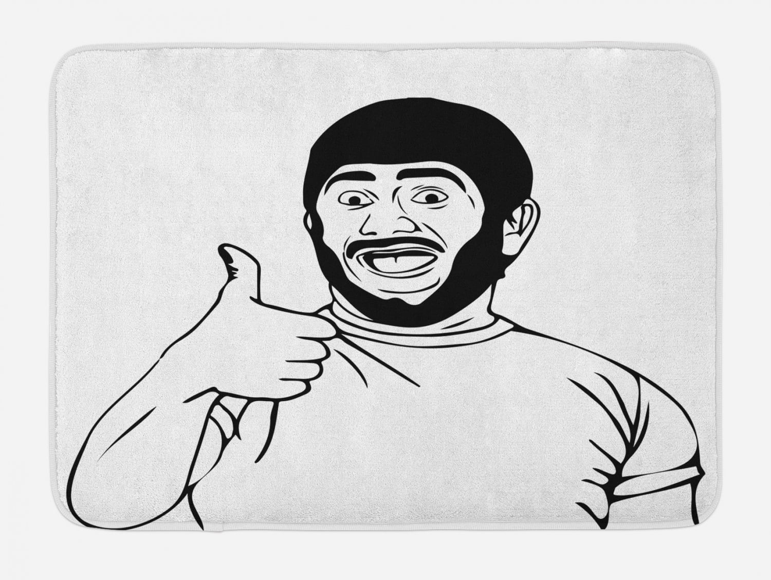 Humor Bath Mat, Lol Happy Guy with Thumbs Up Bodily Gesture Cool Sounds ...