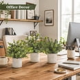3 Pack Mini Potted Fake Plants Artificial Plastic Eucalyptus Topiaries ...