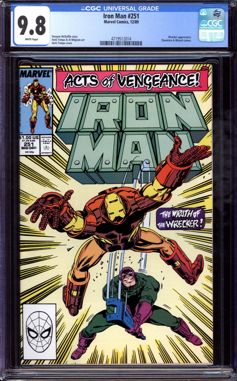 Iron Man #251 - CGC 9.8 Comic Book - Walmart.com